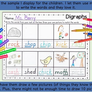 Digraphs Decoding and Picture Matching Word Mats for Grades 1-2 ...