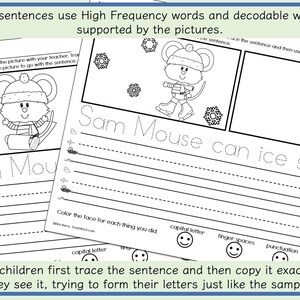 Winter Sentence Writing Worksheets for Kindergarten or First Grade ...