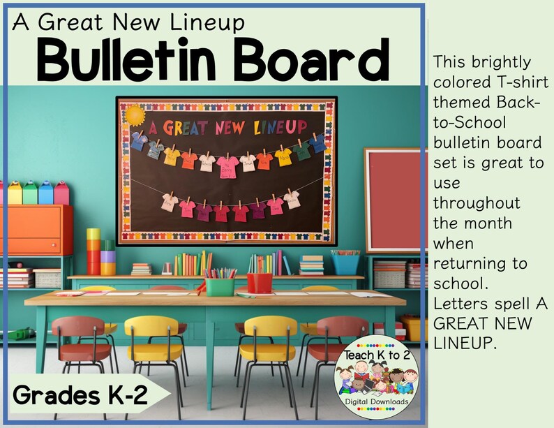 Back to School Bulletin Board Set/a Great New Lineup/classroom Decor ...