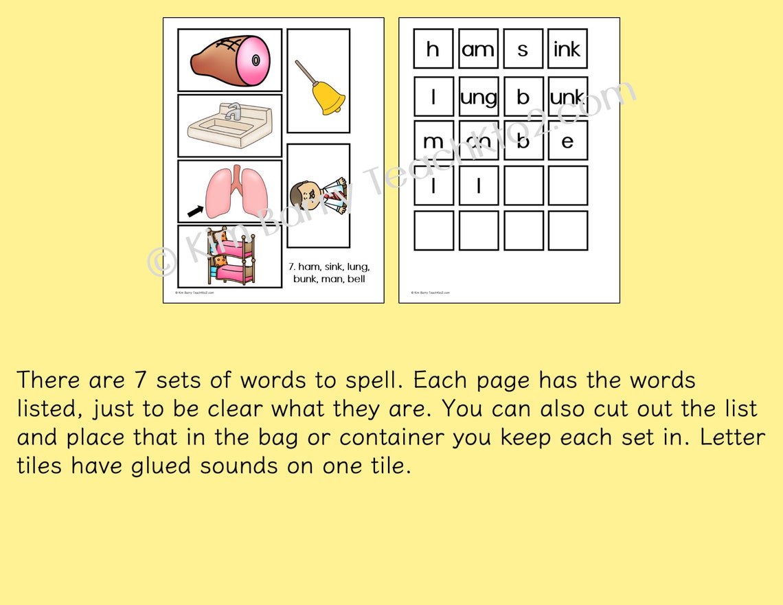 Spell-a Word Bonus Letters & Glued Sounds Word - Etsy