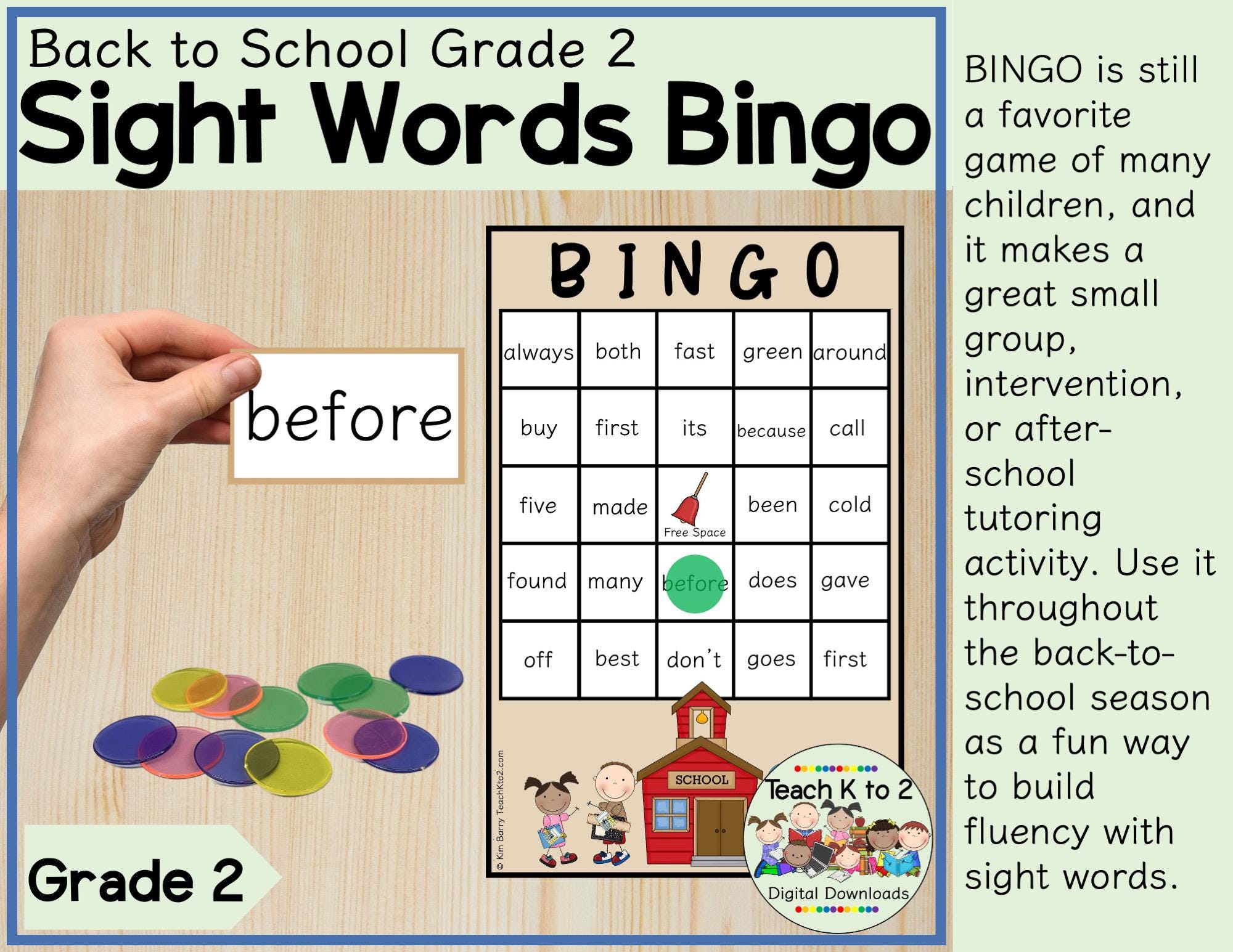 Grade 2 Sight Words BINGO for Second Grade Small Group Lessons or ...