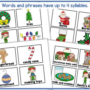 Christmas Counting Syllables Activity for Grades K-1/literacy Center ...