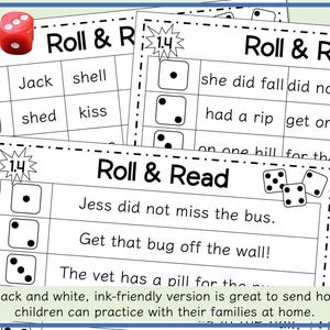 Roll and Read Grade 1 Fluency/words Phrases Sentences Decoding Small ...