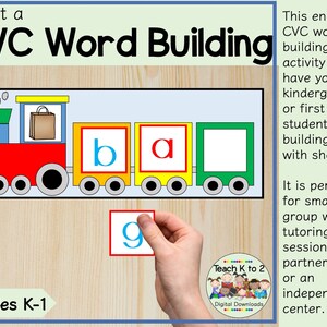 CVC Word Building/cvc Words to Build and Write/digital Download ...