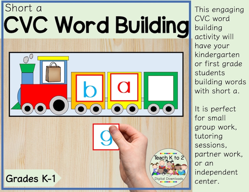 CVC Word Building/cvc Words to Build and Write/digital Download ...