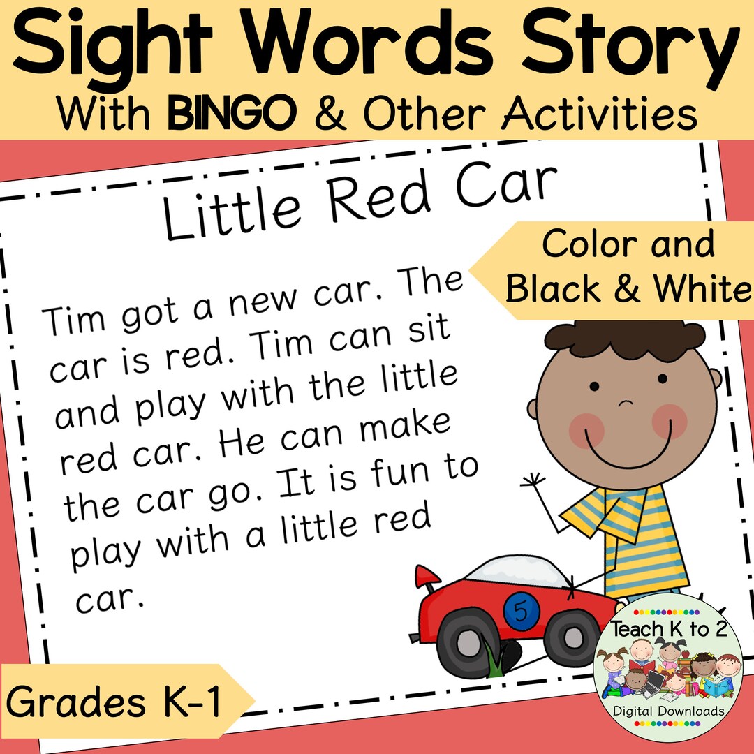 Sight Words Story/decodable Reader/easy Reading for Kindergarten and ...