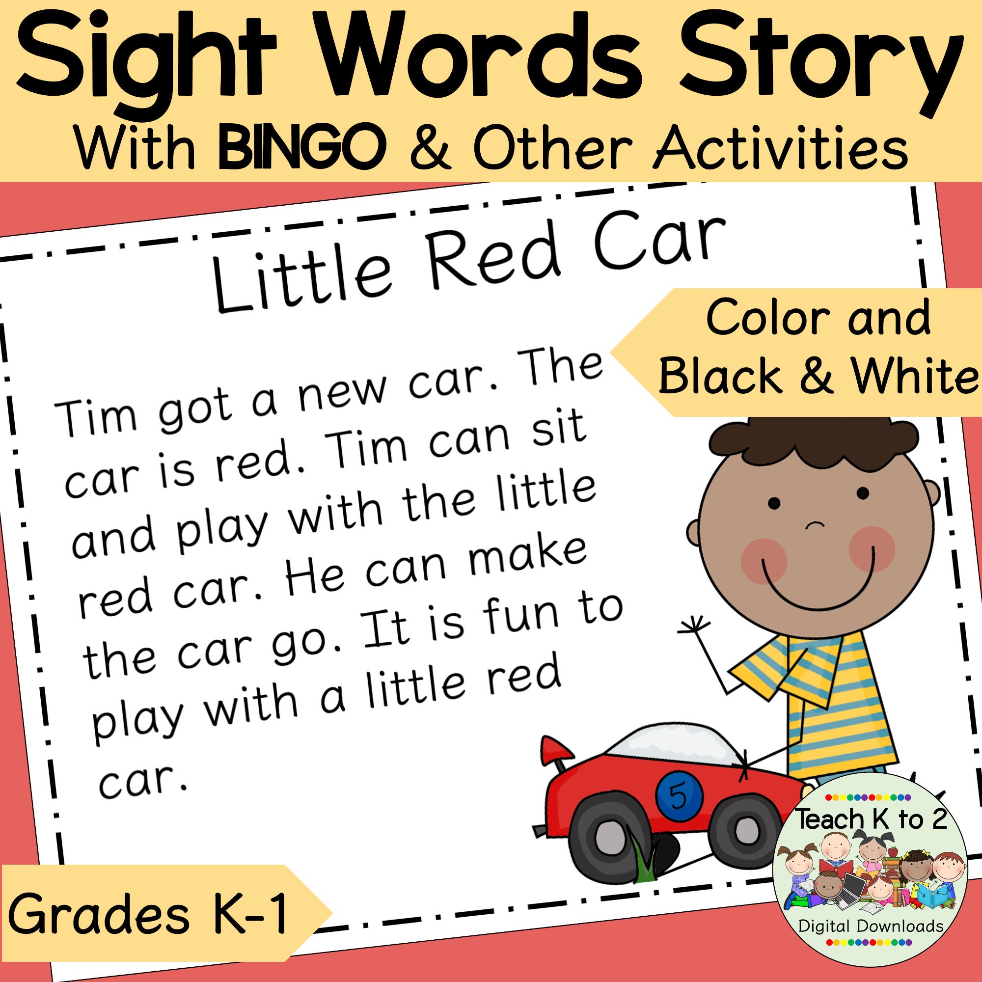 Sight Words Story/decodable Reader/easy Reading for Kindergarten and ...