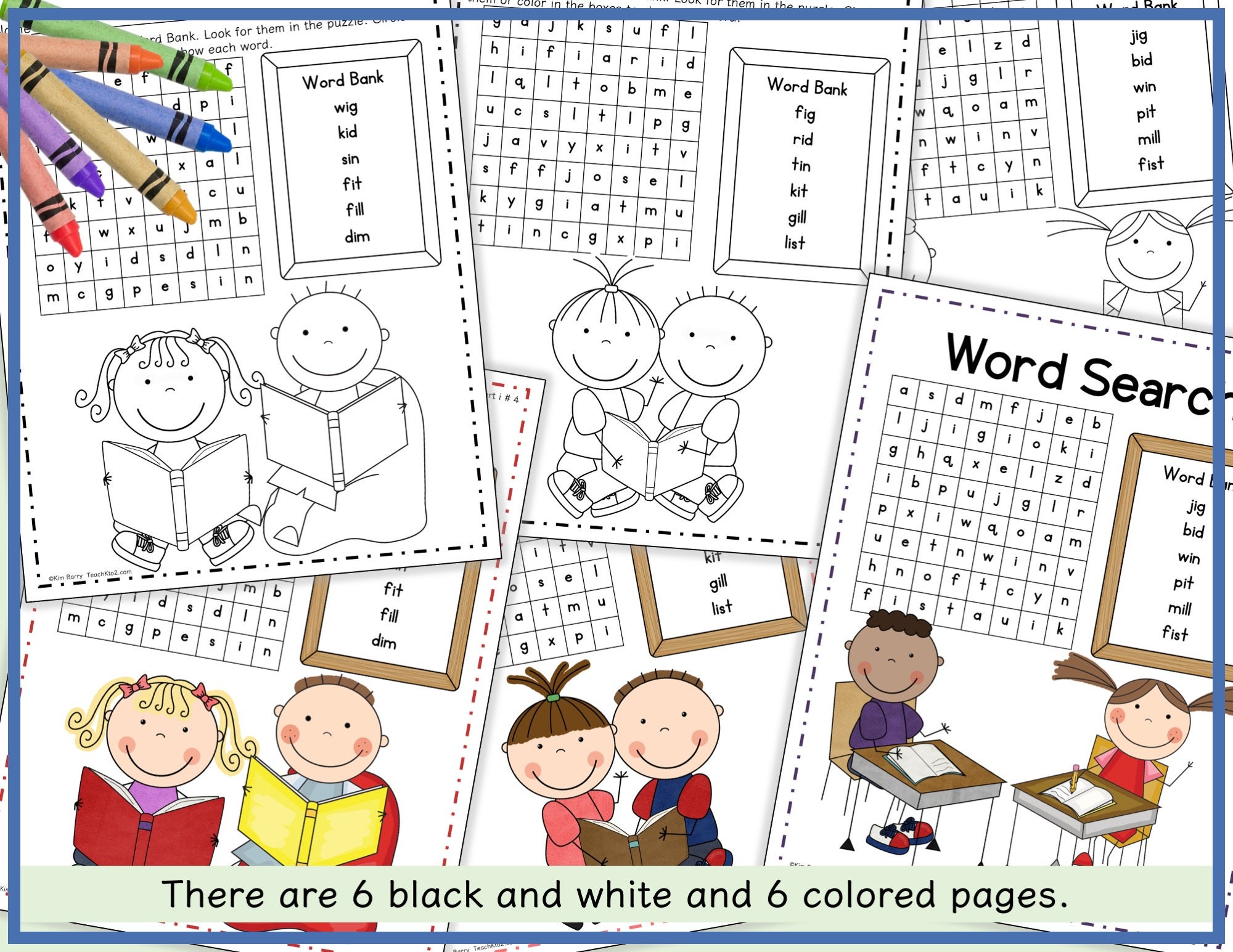 Short I Word Search Puzzles for Grade 1 Literacy Centers/first Grade ...