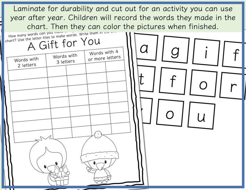 Christmas Making Words Spelling & Word Building Activity for First or ...