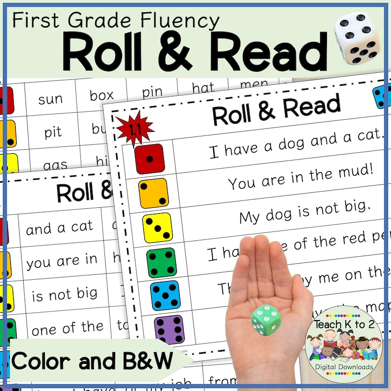 Roll and Read Grade 1 Fluency/words Phrases Sentences Decoding Small ...