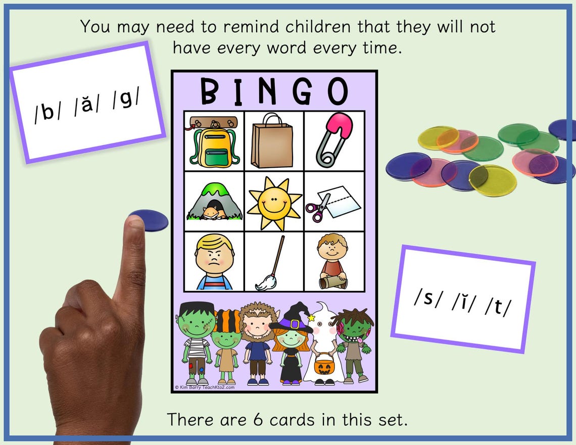 Blending BINGO Phonemic Awareness Halloween Themed Game for ...