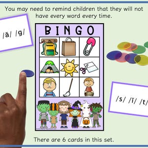 Blending BINGO Phonemic Awareness Halloween Themed Game for ...