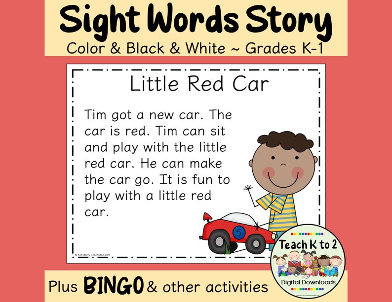 Sight Words Story/decodable Reader/easy Reading for - Etsy