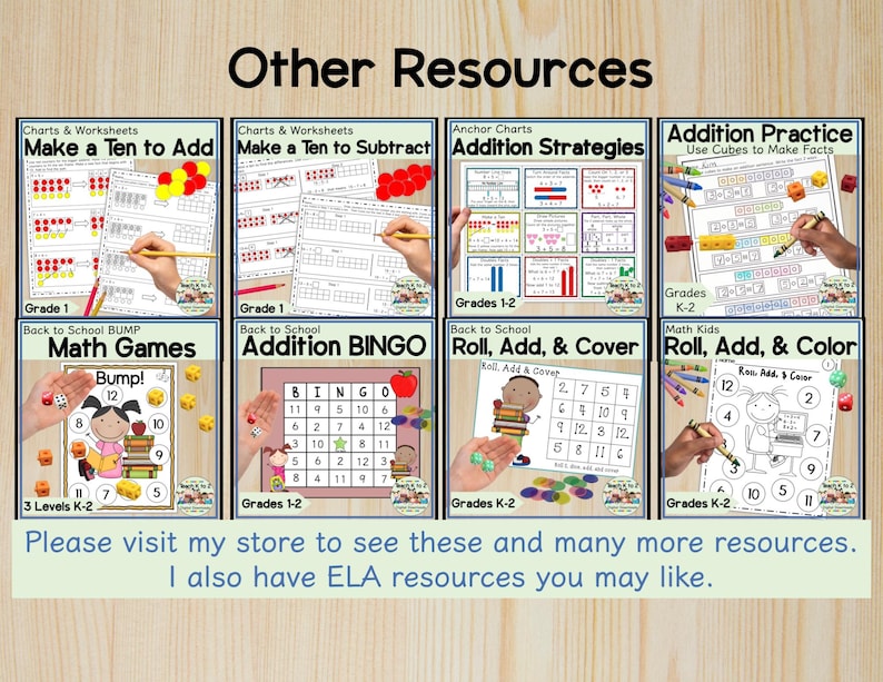 Subtraction Strategies Mini-posters for Grade 1/anchor Charts for First ...