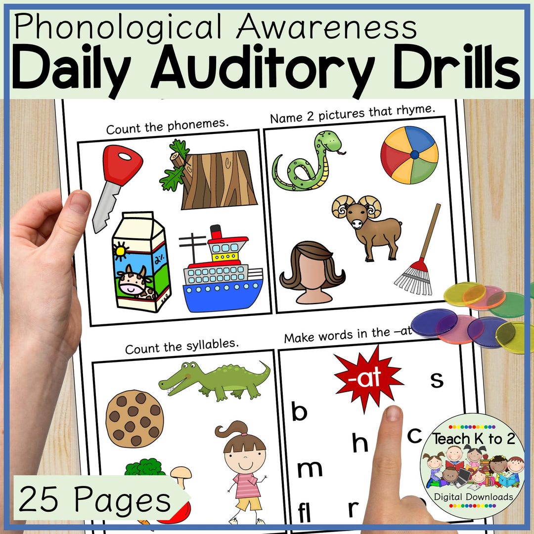 Phonological Awareness Daily Drills for Kindergarten or First Grade ...