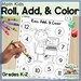 Roll, Add, and Color Math Dice Game/math Centers/grade 1 Math/fast ...