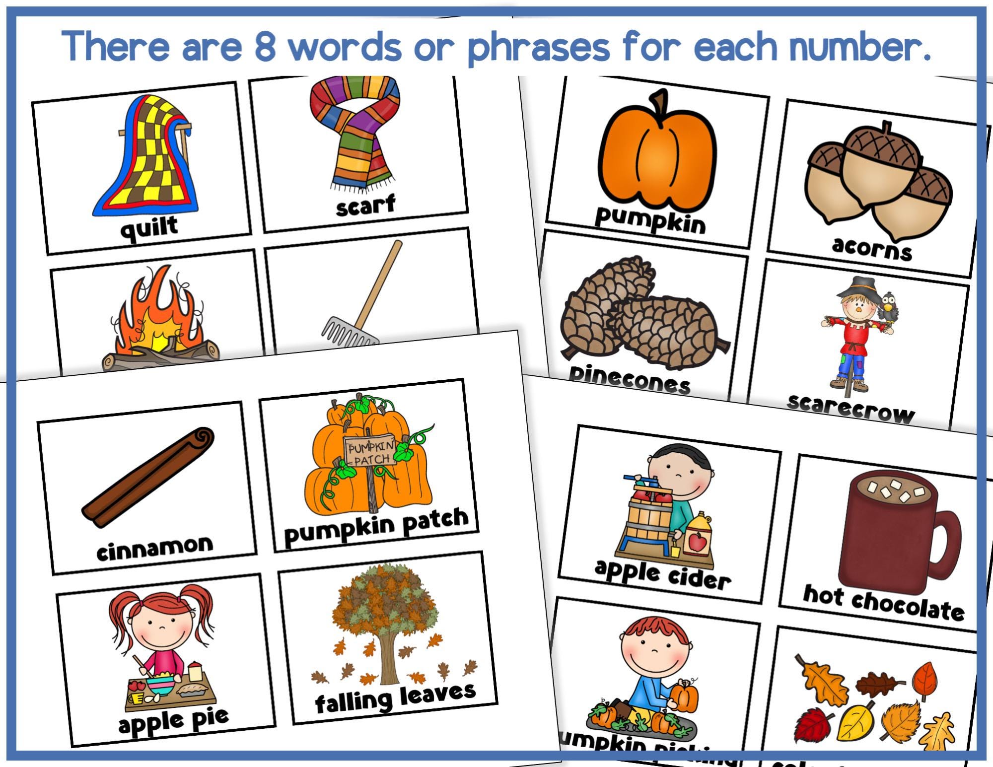 Fall Counting Syllables Activity for Grades K-1/literacy Center/science ...