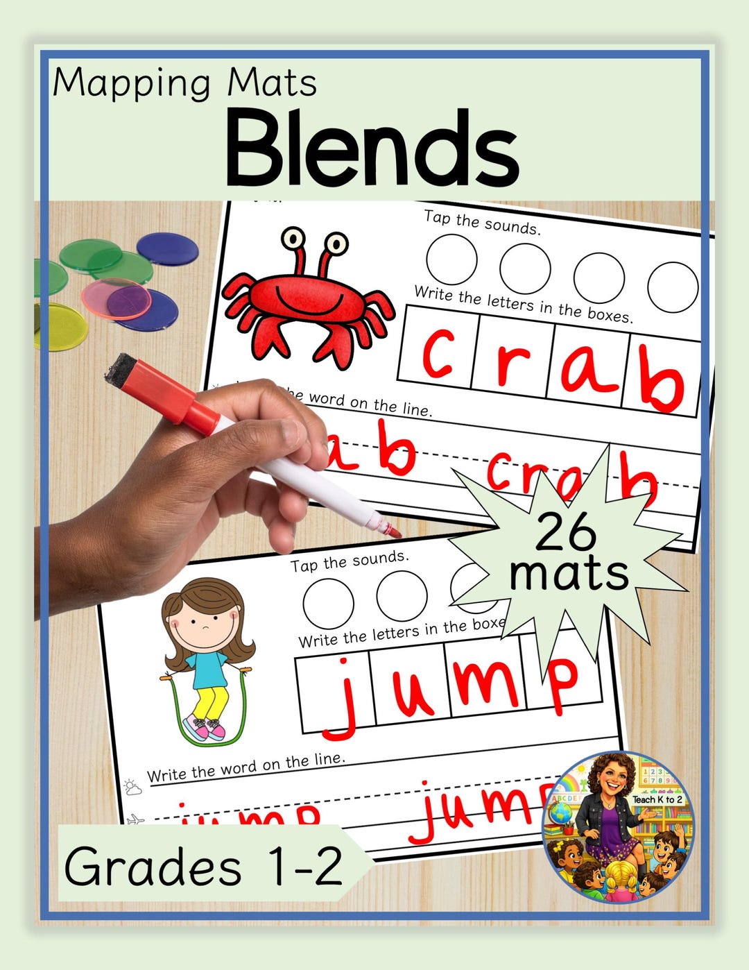 Blends Word Mapping Mats | First Grade Small Group Instruction Phoneme ...
