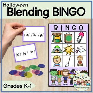 Blending BINGO Phonemic Awareness Halloween Themed Game for ...