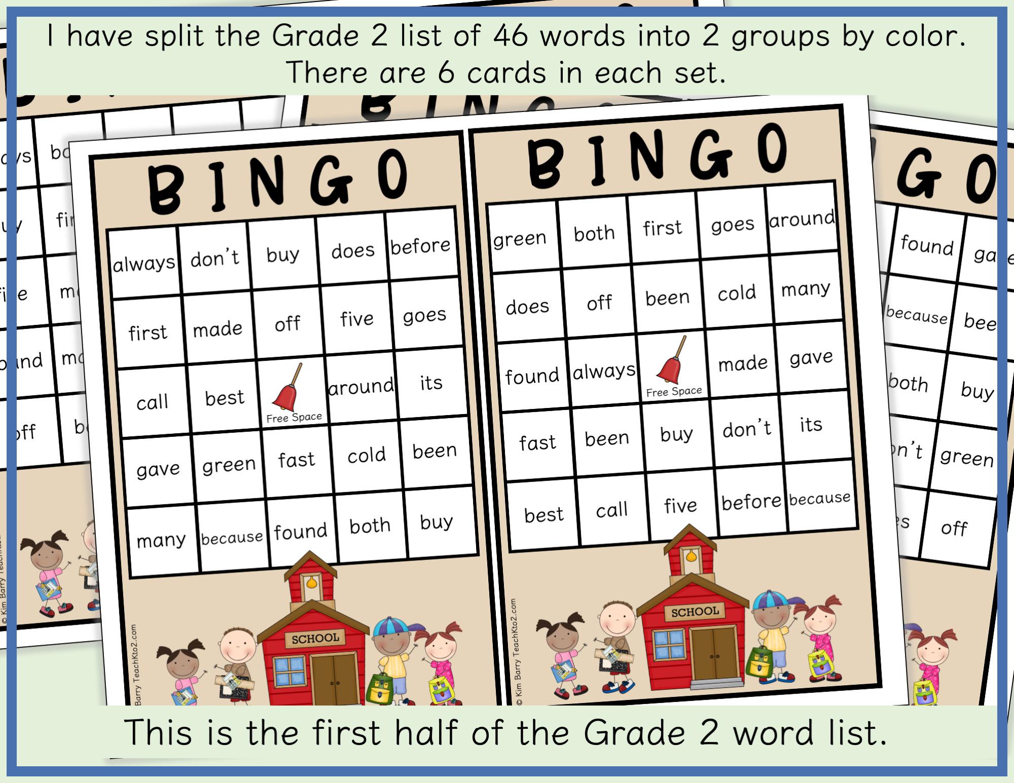 Grade 2 Sight Words BINGO for Second Grade Small Group Lessons or ...