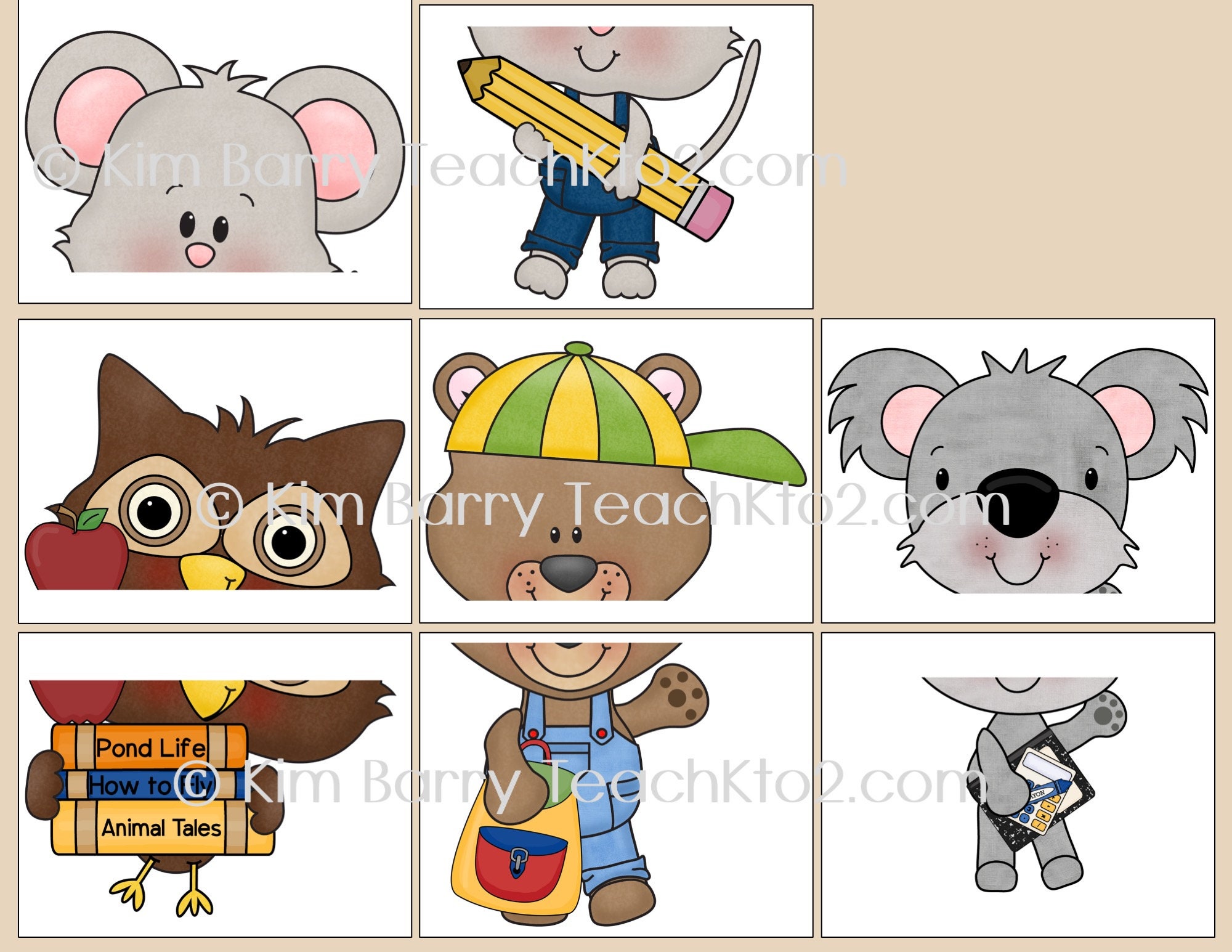 Back to School Bulletin Board Set/animals at School/classroom Decor ...