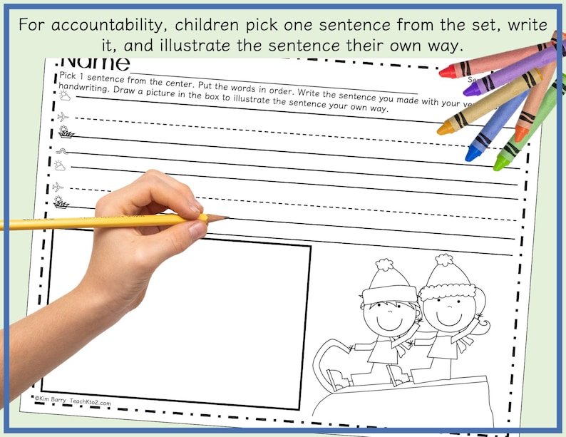 Winter Sentence Building Scrambled Sentences Activity/worksheet for ...