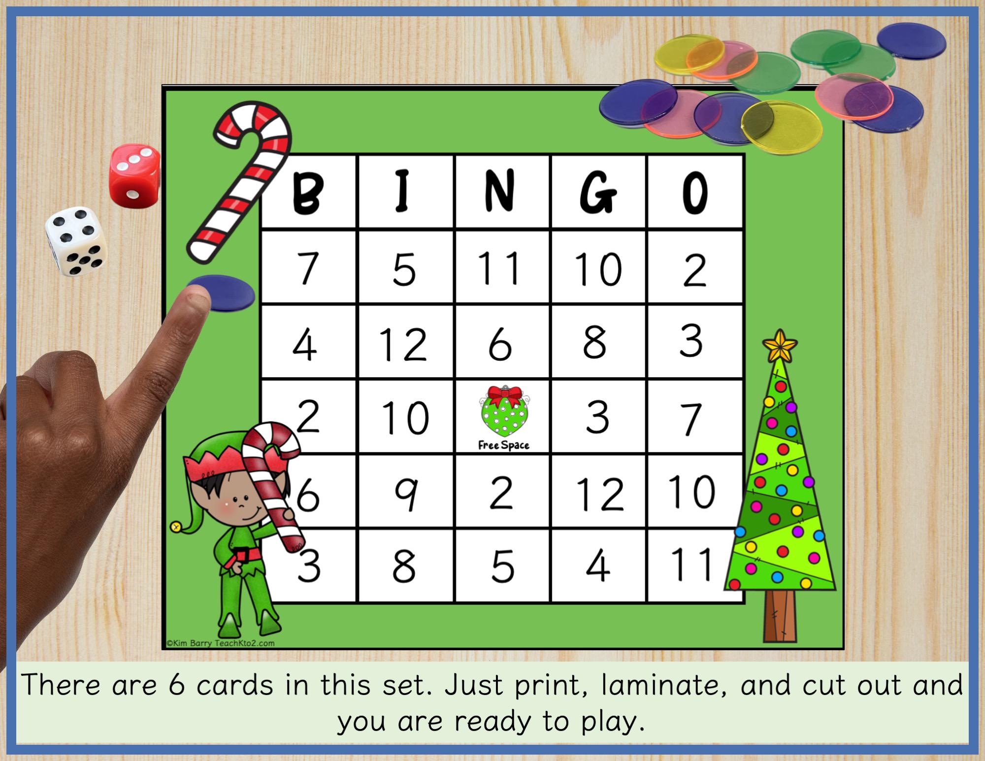 Christmas Addition BINGO With Dice for First or Second Grade Holiday ...