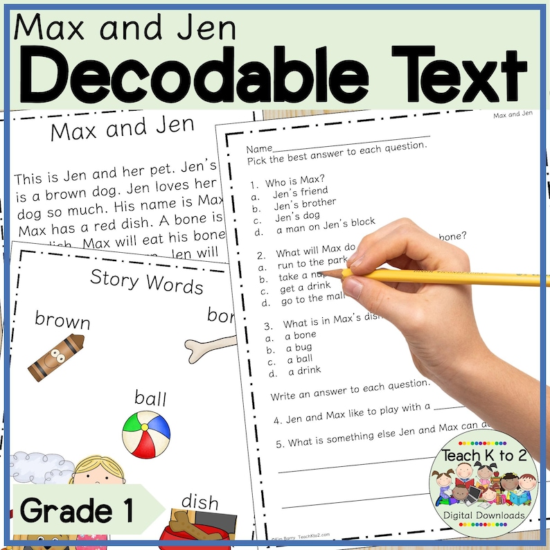 Decodable Text With Comprehension Questions and Activities for First ...