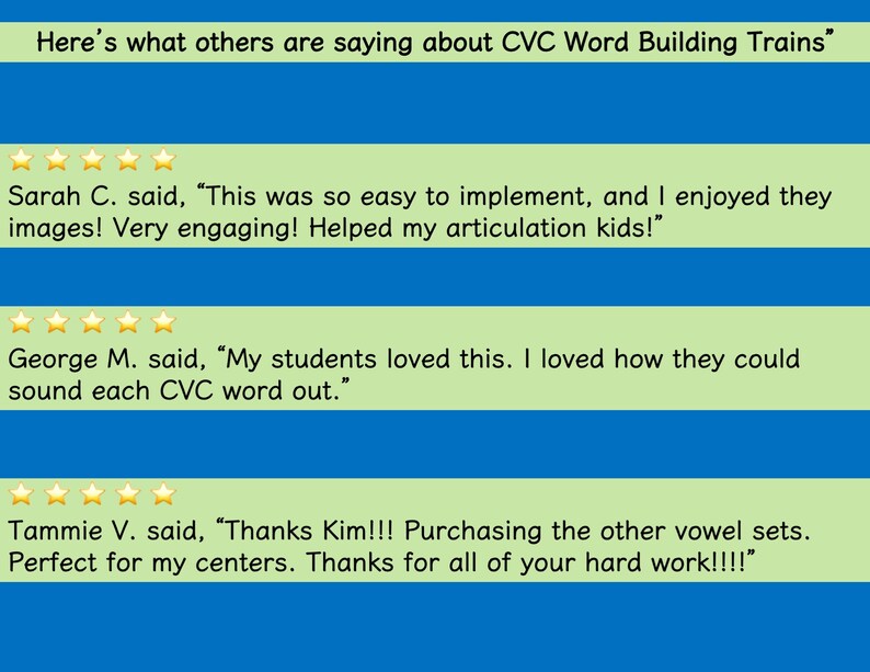 CVC Word Building/cvc Words to Build and Write/digital Download ...