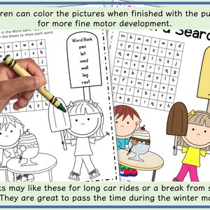 Short E Word Search Puzzles for Grade 1 Literacy Centers/first Grade ...