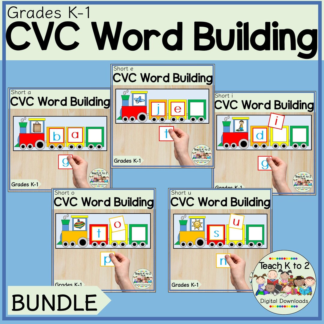 CVC Trains Word Building Activity/kindergarten or First Grade Small ...