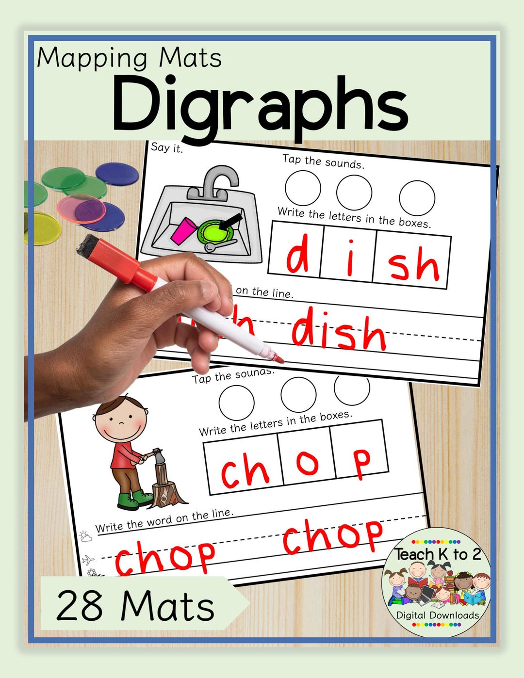 Digraphs Word Mapping Mats | First Grade Small Group Instruction ...