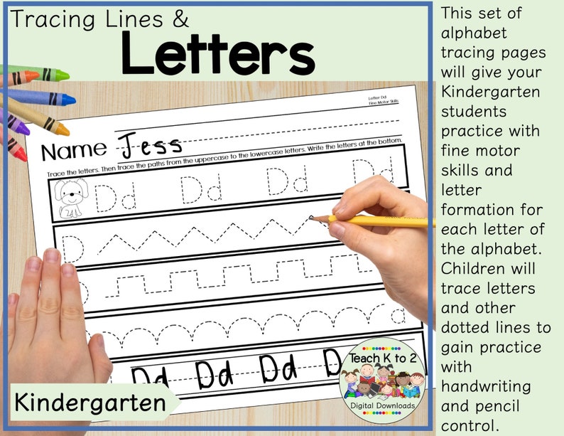 Tracing Lines and Letters Worksheets for Handwriting and Pencil Control ...