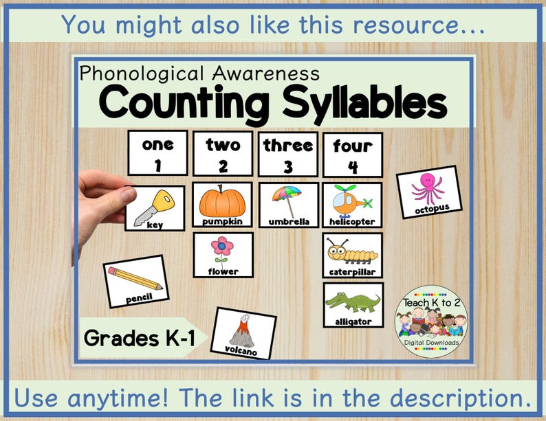 Fall Counting Syllables Activity for Grades K-1/literacy Center/science ...