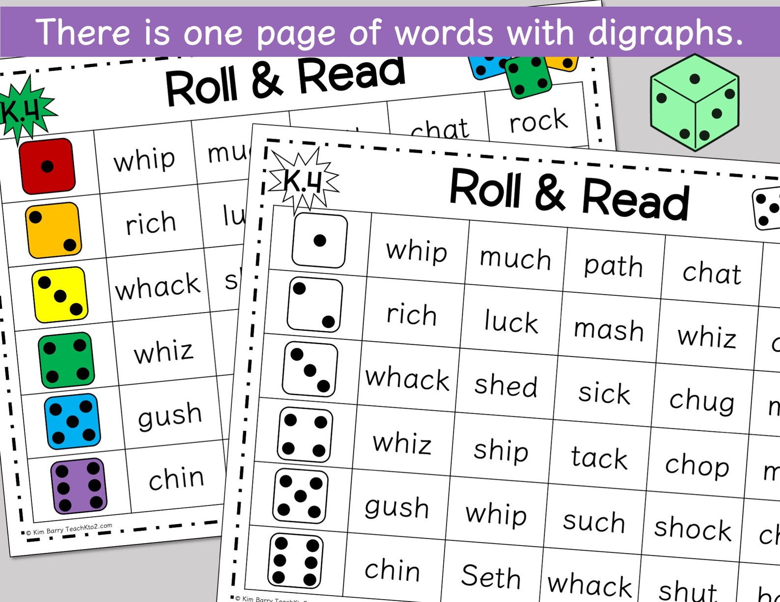 Roll and Read Kindergarten Fluency/letters/sounds/words/decoding Small ...