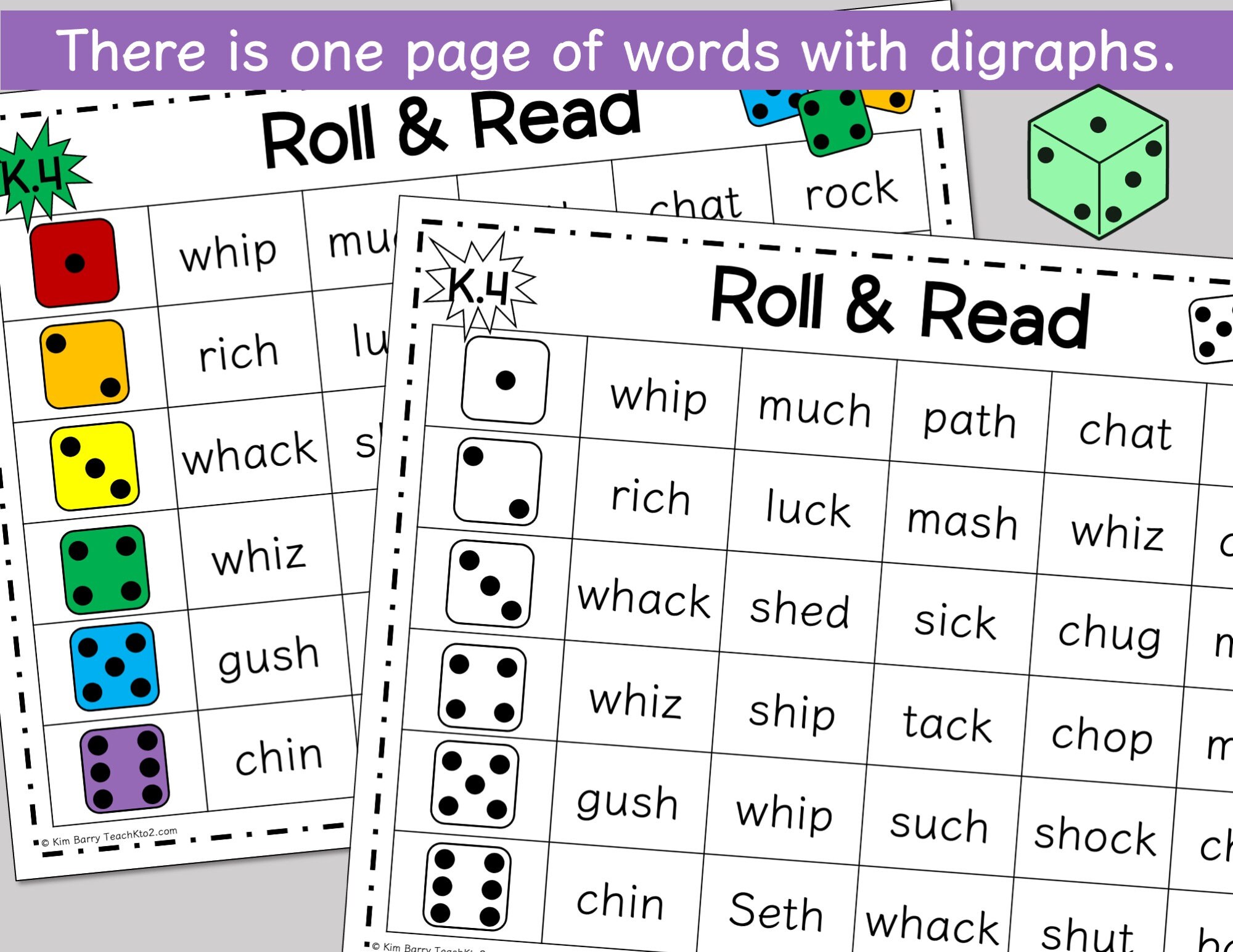 Roll and Read Kindergarten Fluency/letters/sounds/words/decoding Small ...
