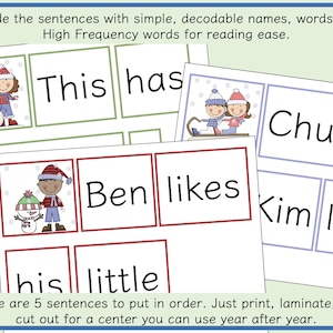 Winter Sentence Building Scrambled Sentences Activity/worksheet for ...