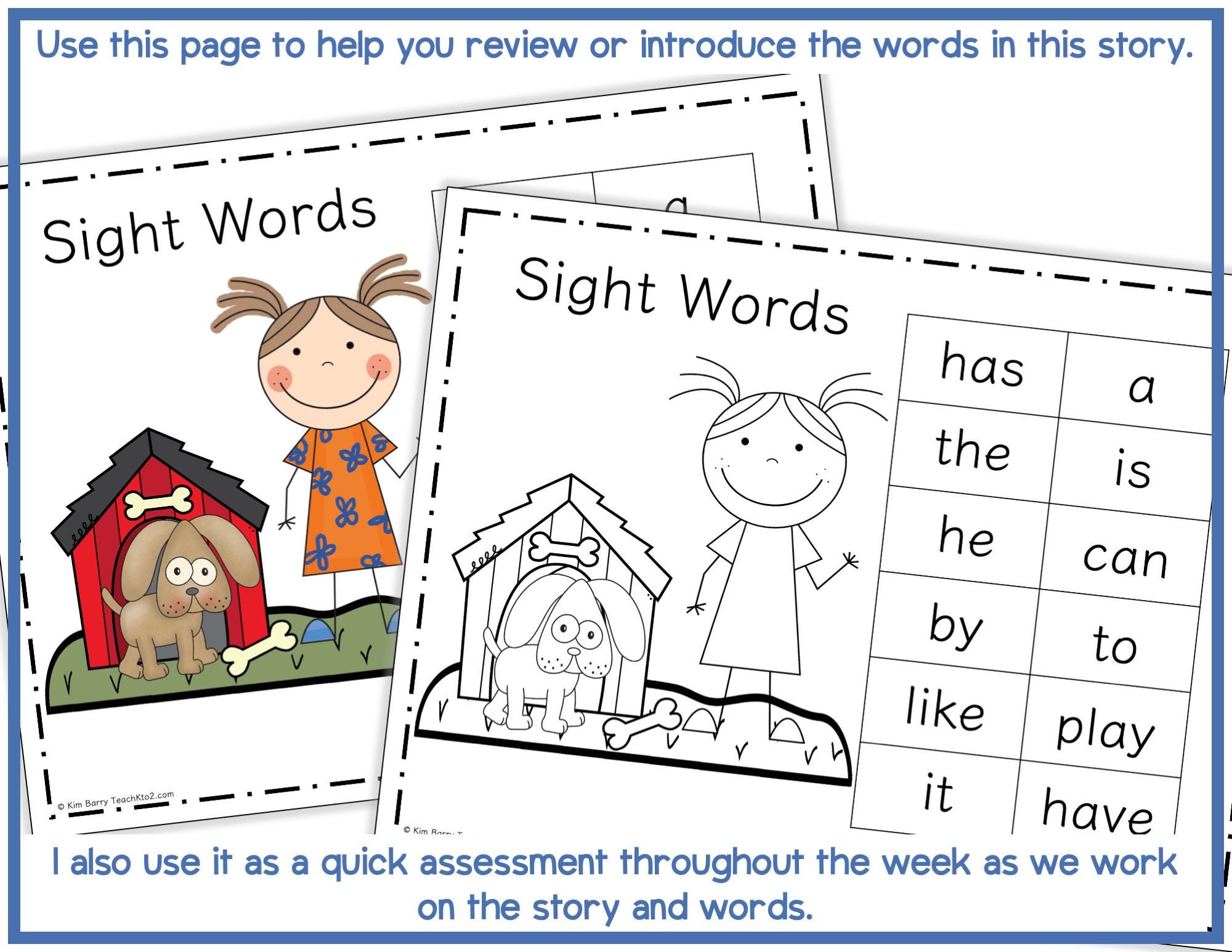 Sight Words Story/decodable Reader/easy Reading for Kindergarten and ...
