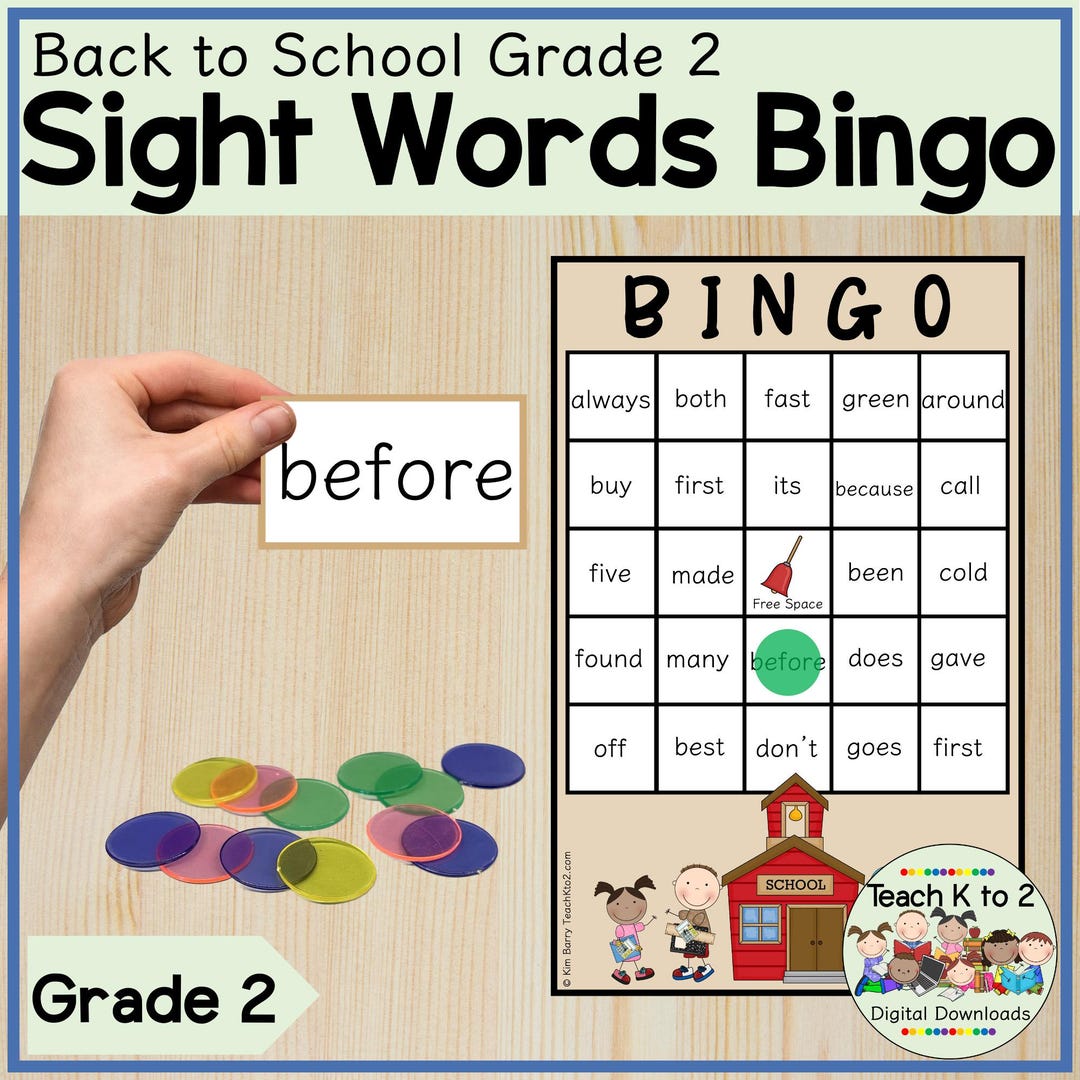 Grade 2 Sight Words BINGO for Second Grade Small Group Lessons or ...