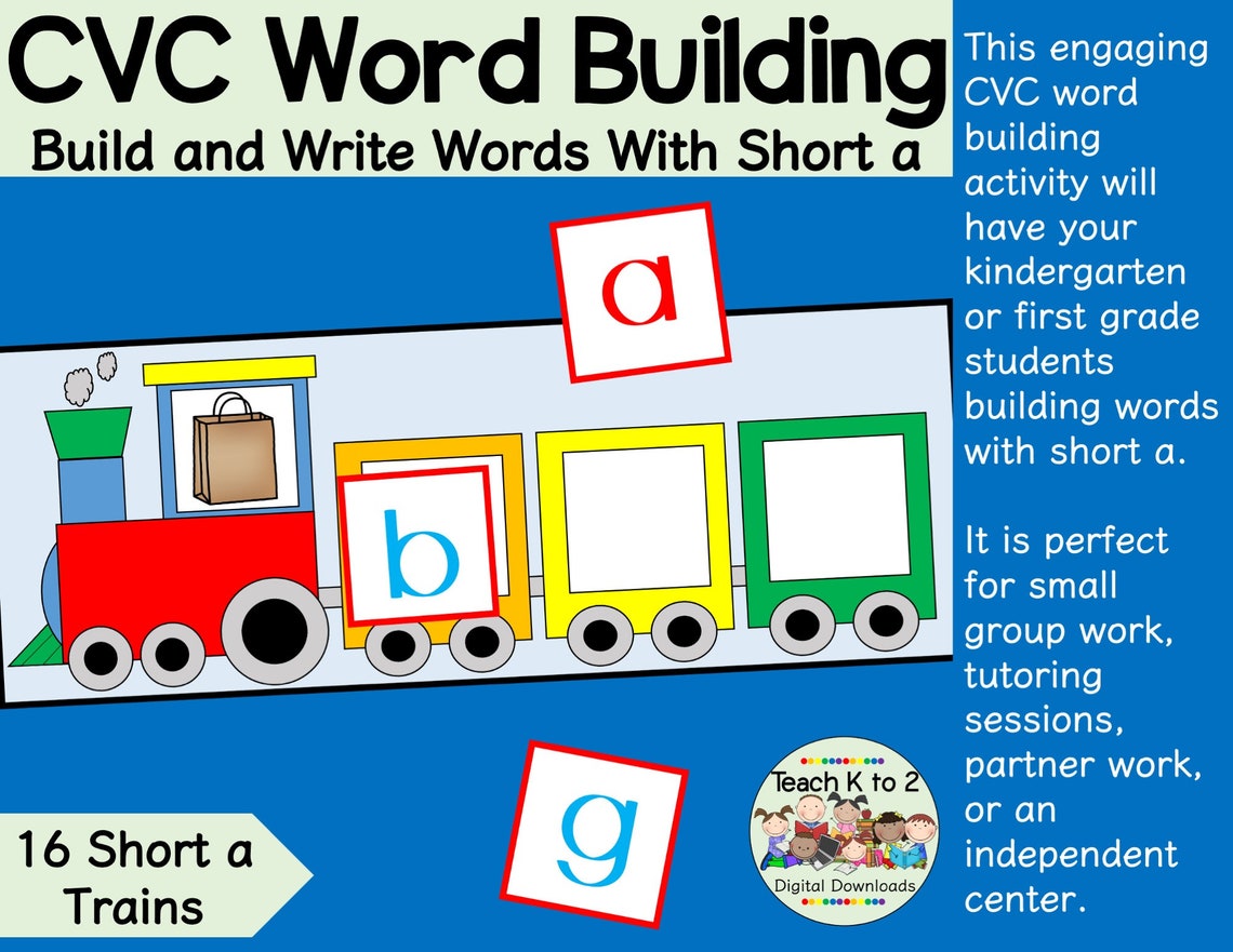 CVC Word Building/cvc Words to Build and Write/digital Download ...