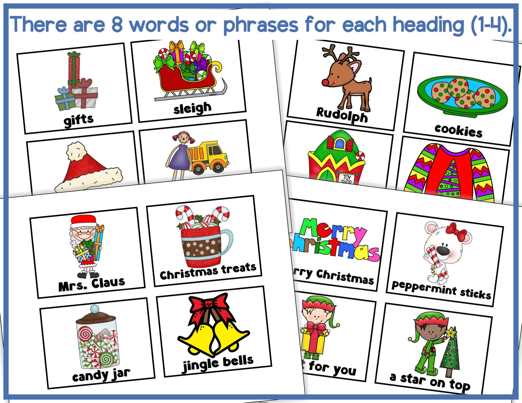Christmas Counting Syllables Activity for Grades K-1/literacy Center ...