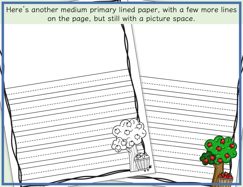 Apple Themed Primary Lined Writing Paper Differentiated for ...