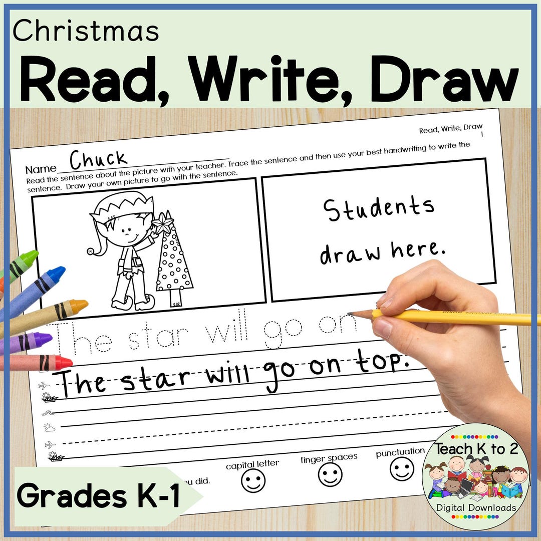 Christmas Sentence Writing Worksheets for Kindergarten or First Grade ...