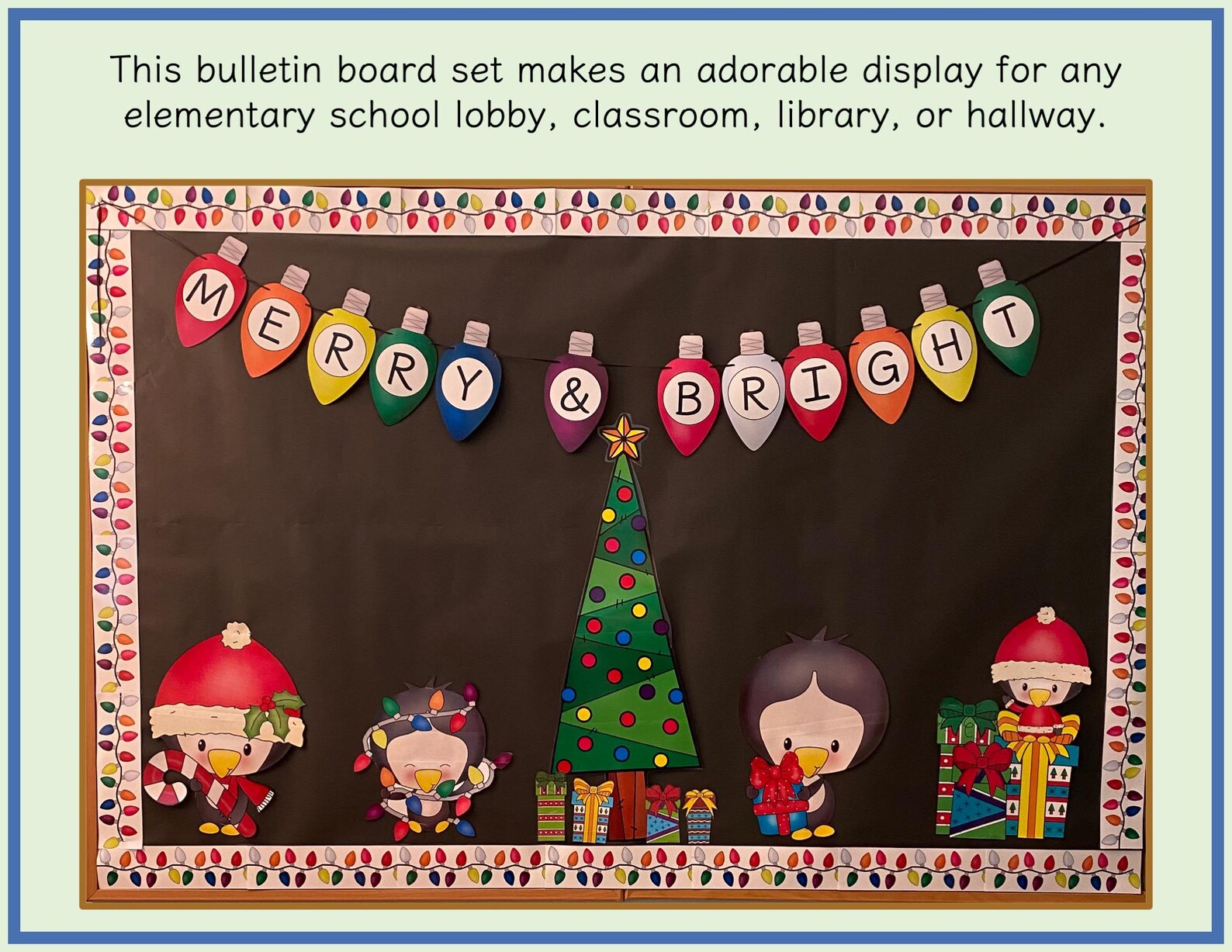 Christmas Penguins Bulletin Board Kit/merry & Bright Holiday Decor for ...
