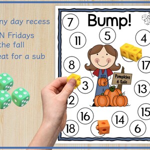 BUMP Math Games for Number ID and Addition to 12 or 18 Differentiated ...