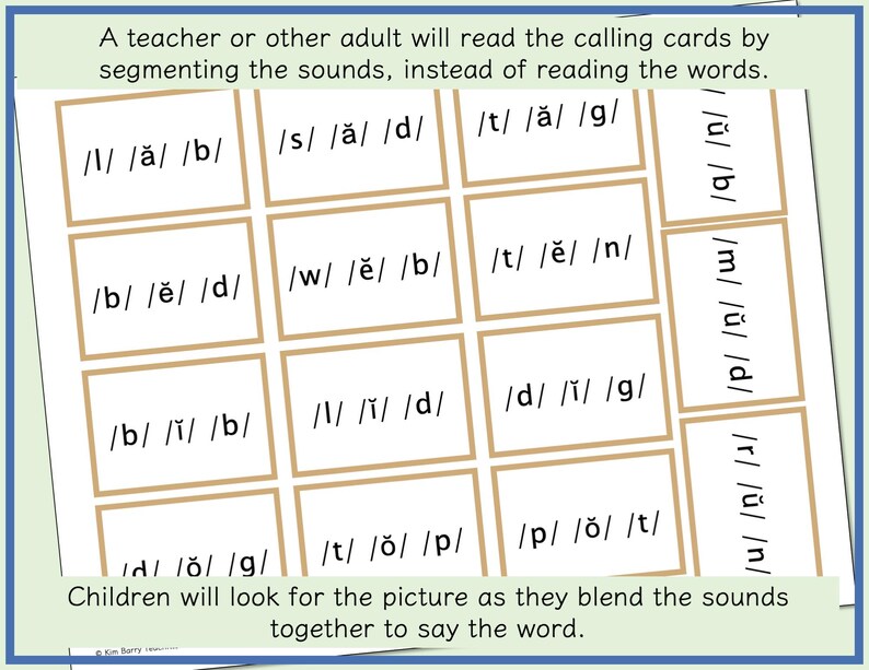 Blending BINGO Phonemic Awareness Back to School Themed Game for ...