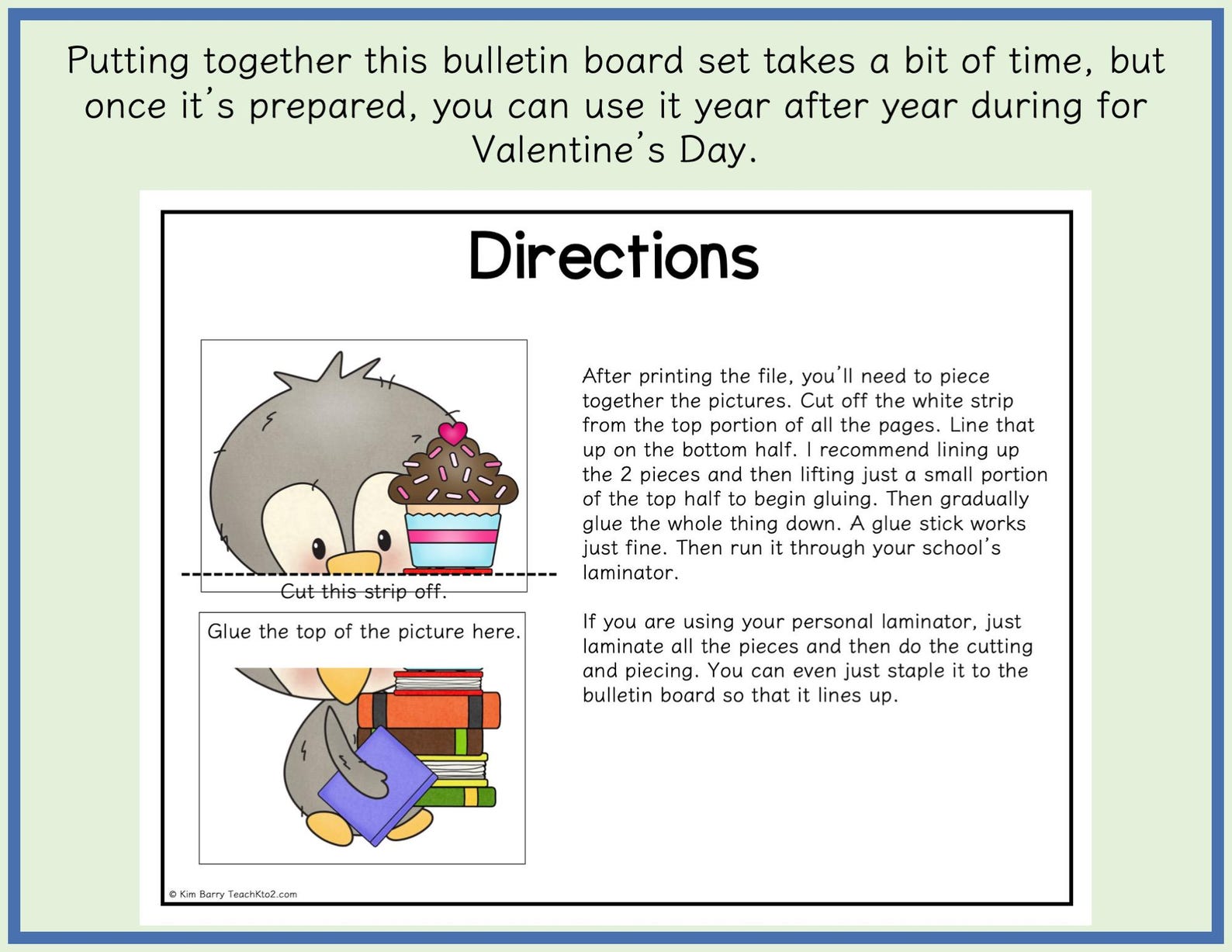 Valentine's Day Bulletin Board Set With Reading Animals/reading is a ...