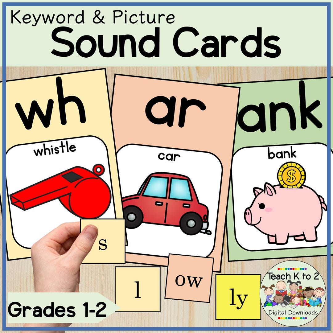 Letter and Keyword Picture Cards for First or Second Grade Phonics ...