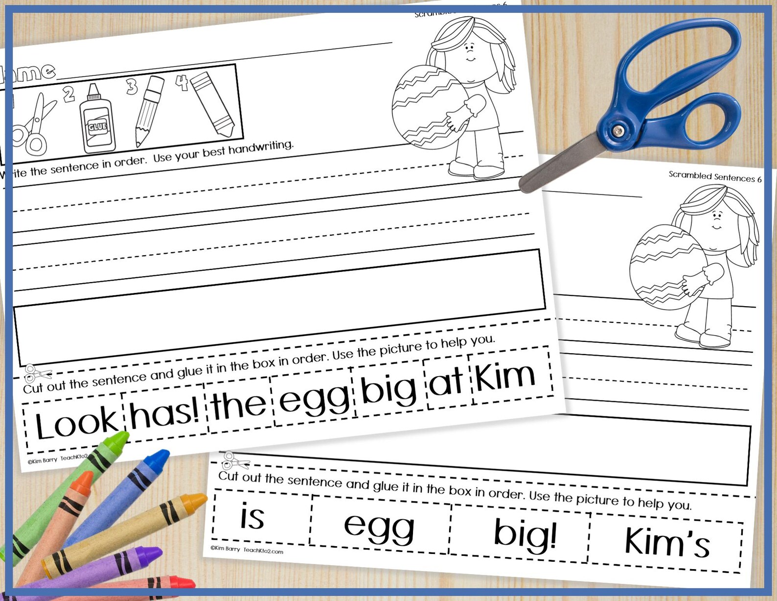 Easter Scrambled Sentences Cut and Paste | Homeschool Writing Fluency ...