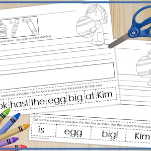 Easter Scrambled Sentences Cut and Paste | Homeschool Writing Fluency ...